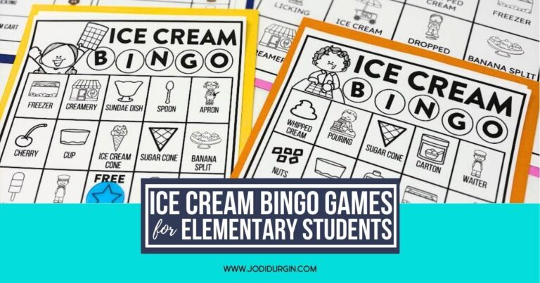 Ice Cream Bingo Activities for Elementary Students - Teaching with Jodi ...