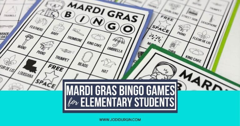 Mardi Gras Bingo Activities for Elementary Students - Teaching with ...