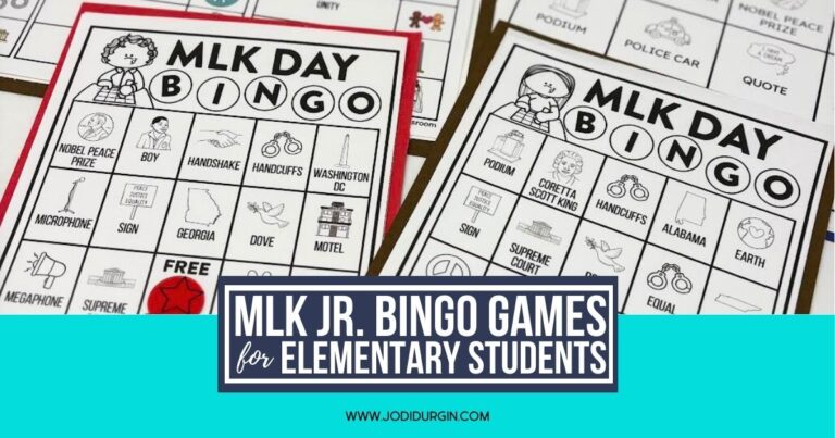 Martin Luther King Bingo Activities for Elementary Students - Teaching ...
