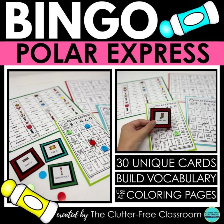 Polar Express Bingo Activities for Elementary Students - Teaching with ...