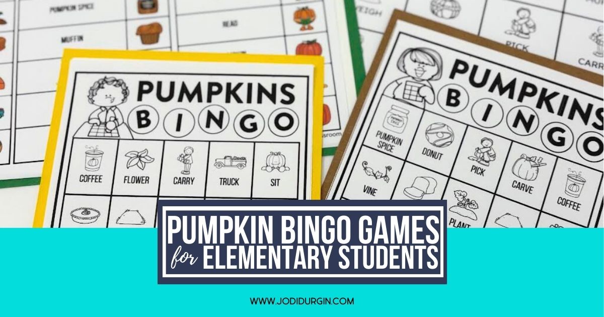 Pumpkin Bingo Activities for Elementary Students - Teaching with Jodi ...
