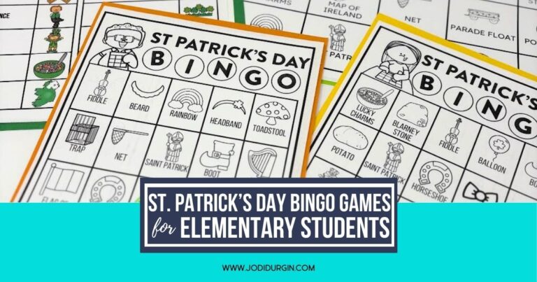 St. Patrick's Day Bingo Activities for Elementary Students - Teaching ...