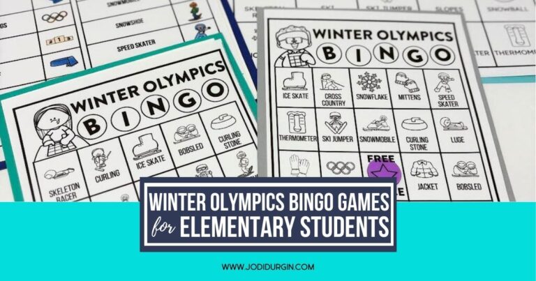Winter Olympics Bingo Activities for Elementary Students - Teaching ...