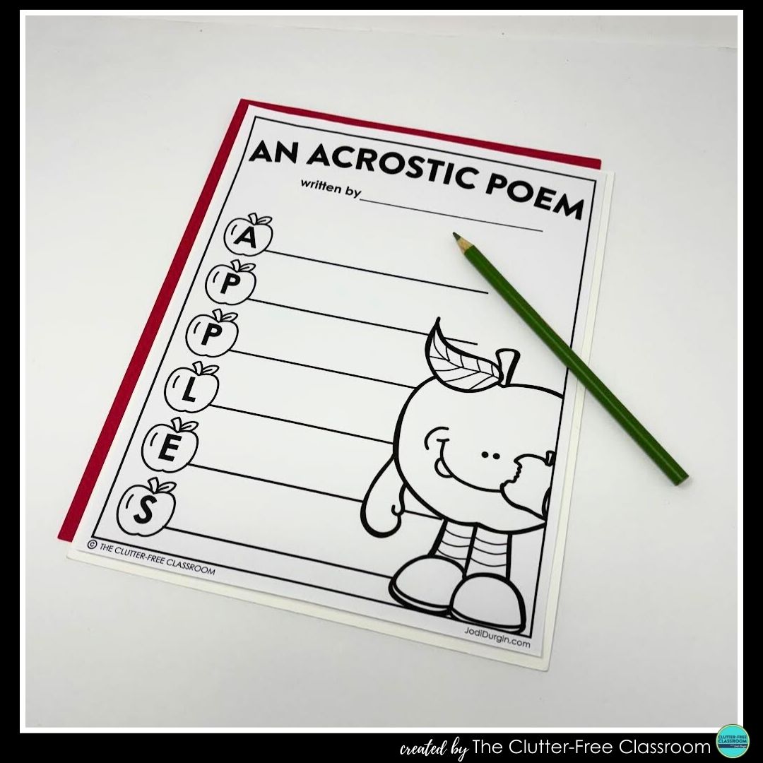 Apple Acrostic Poem Template Activities for Elementary Students - 2026 ...