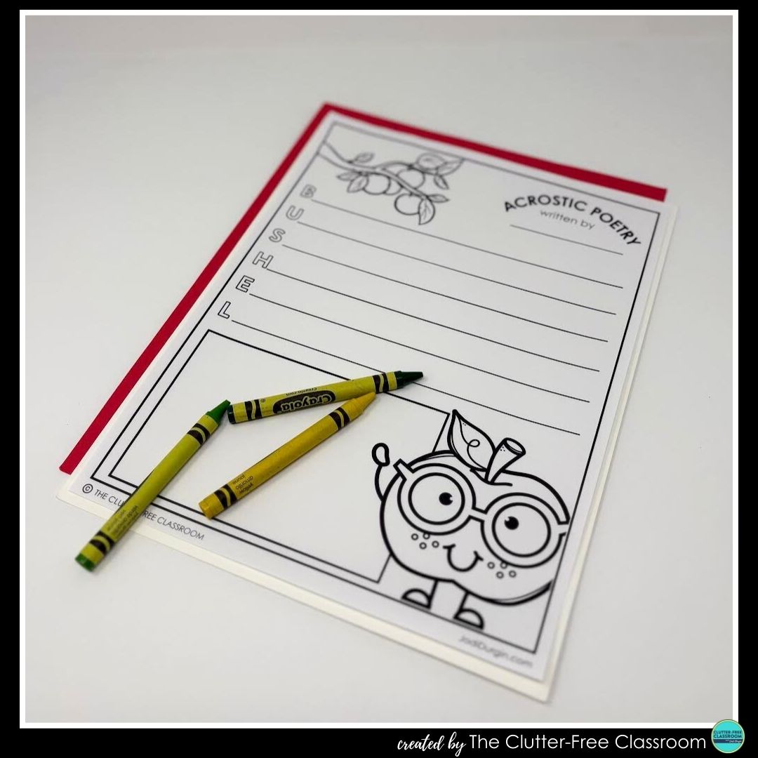 Apple Acrostic Poem Template Activities for Elementary Students - 2026 ...