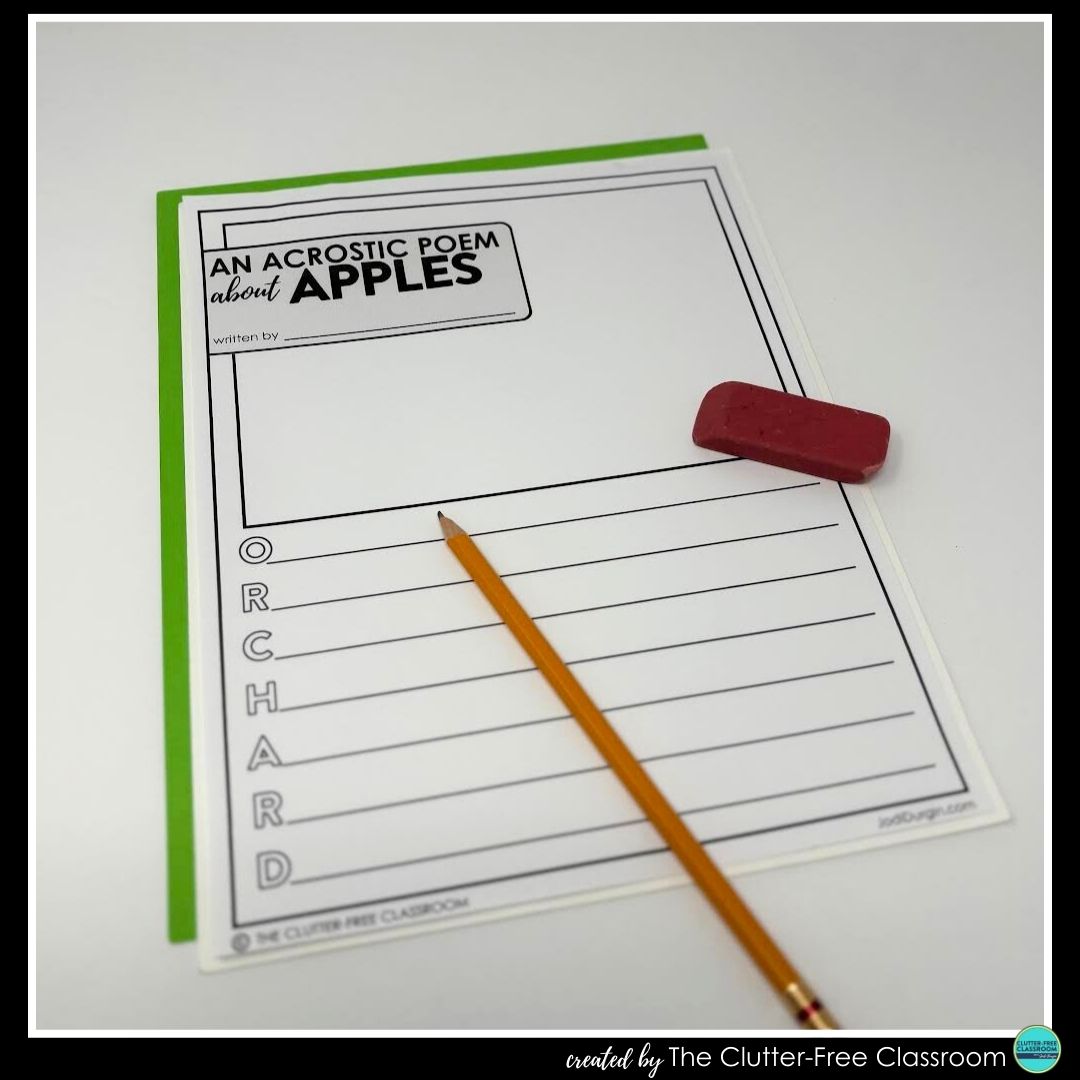 Apple Acrostic Poem Template Activities for Elementary Students - 2026 ...