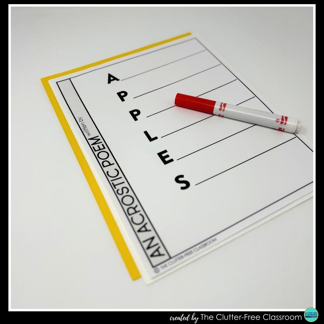 Apple Acrostic Poem Template Activities for Elementary Students - 2026 ...