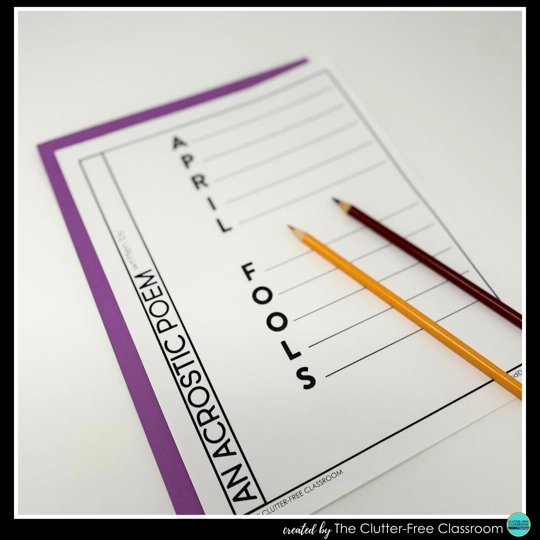 April Fool's Day Printables for Teaching Acrostic Poems to Elementary ...