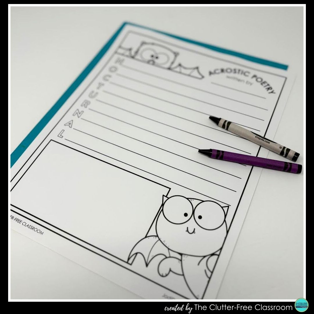 Bat Printables for Teaching Acrostic Poems to Elementary Students ...