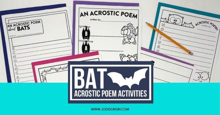 Bat Printables for Teaching Acrostic Poems to Elementary Students ...