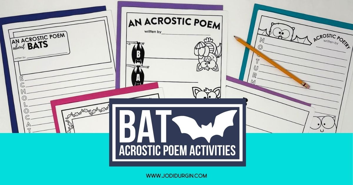 Bat Printables for Teaching Acrostic Poems to Elementary Students ...