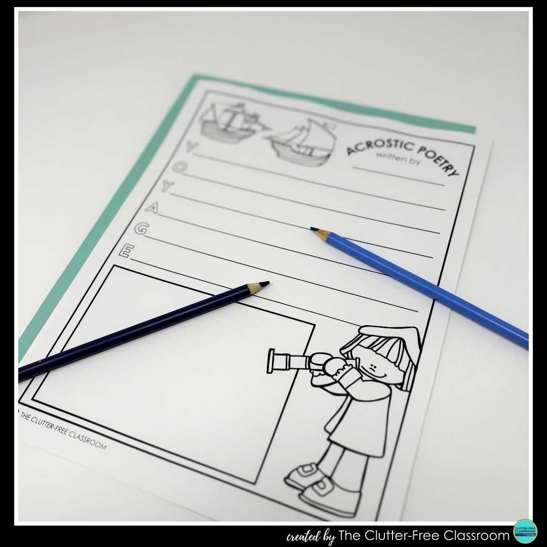 Columbus Day Worksheets for Teaching Acrostic Poems to Elementary ...
