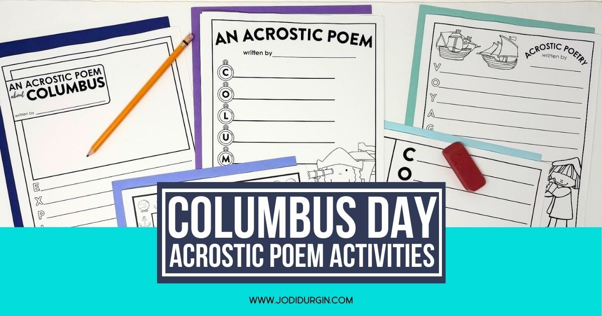 Columbus Day Worksheets for Teaching Acrostic Poems to Elementary ...
