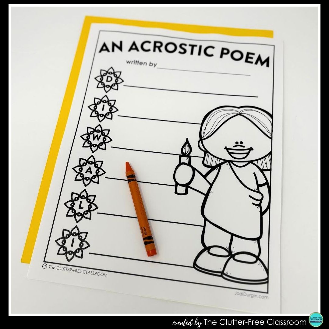 Diwali Worksheets for Teaching Acrostic Poems to Elementary Students ...