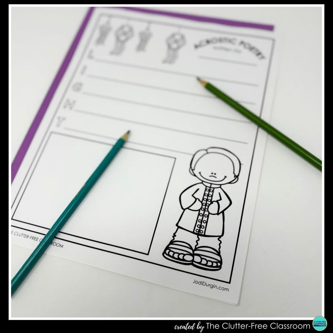 Diwali Worksheets for Teaching Acrostic Poems to Elementary Students ...