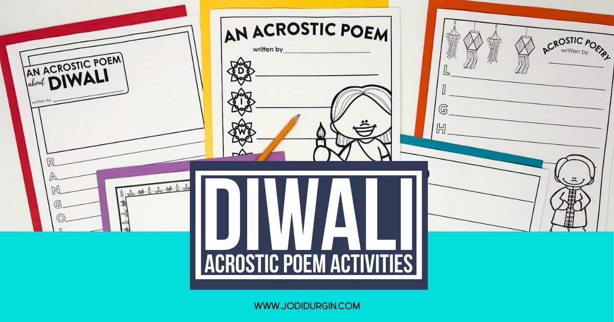Diwali Worksheets for Teaching Acrostic Poems to Elementary Students ...