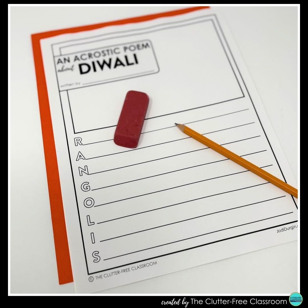 Diwali Worksheets for Teaching Acrostic Poems to Elementary Students ...