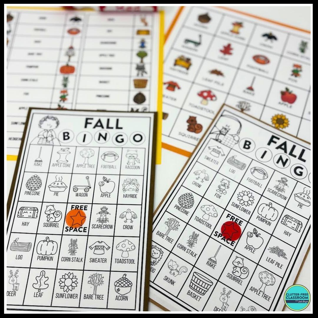 Fall Bingo Activities for Elementary Students - Teaching with Jodi ...