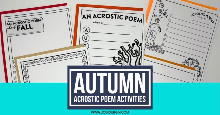 Fall Poetry Activities for Teaching Acrostic Poems to Elementary ...