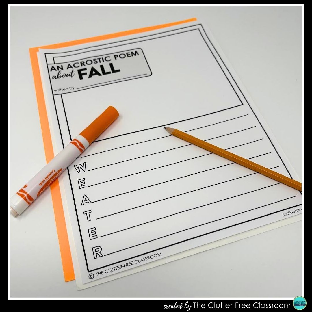 Fall Poetry Activities for Teaching Acrostic Poems to Elementary ...