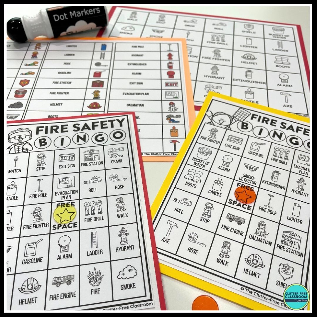 Fire Safety Bingo Activities for Elementary Students - Teaching with ...