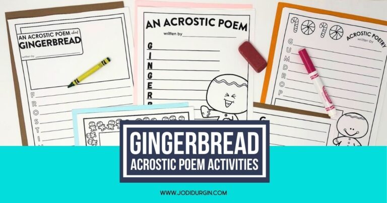 Gingerbread Worksheets for Teaching Acrostic Poems to Elementary ...