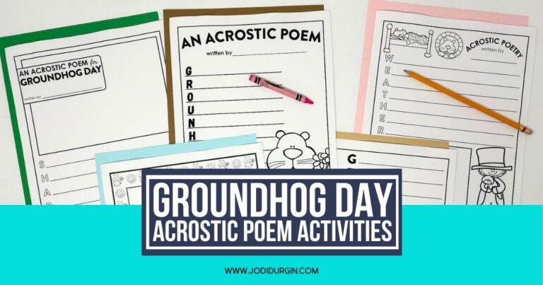 Groundhog Day Printables for Teaching Acrostic Poems to Elementary ...