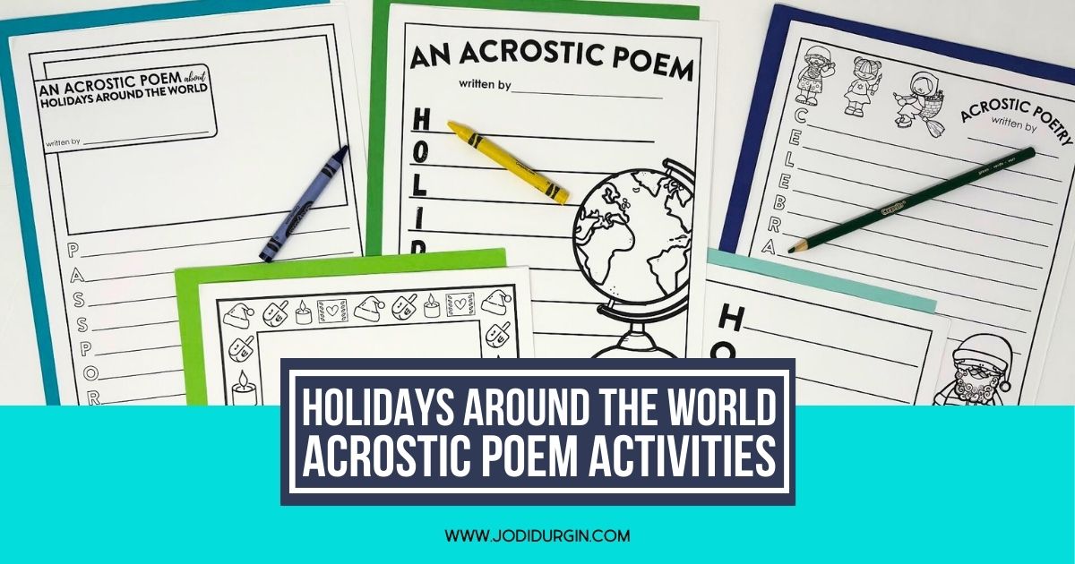 Holidays Around the World Printables for Teaching Acrostic Poems to ...
