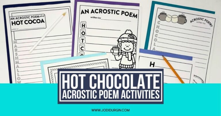 Hot Chocolate Worksheets for Teaching Acrostic Poems to Elementary ...