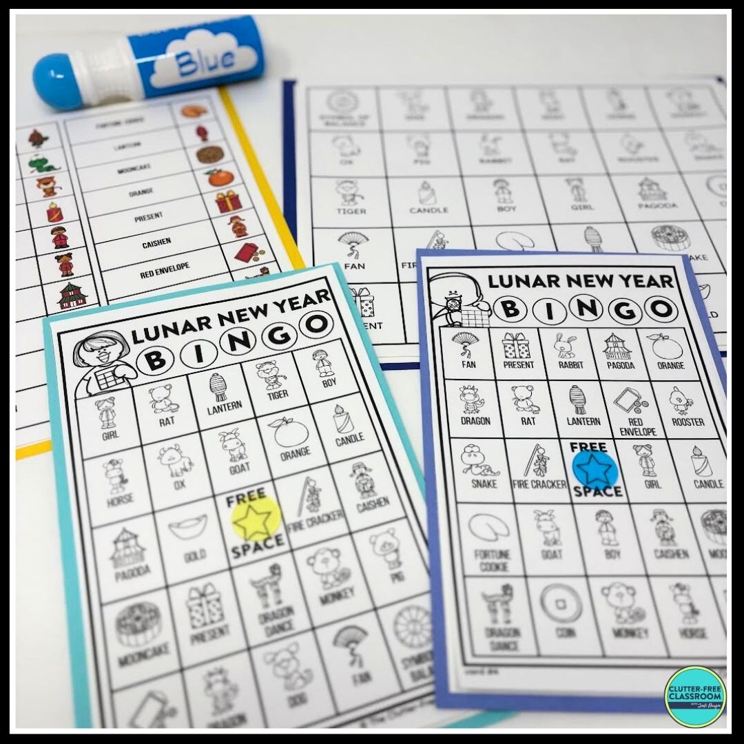 Lunar New Year Bingo Activities for Elementary Students - Teaching with ...