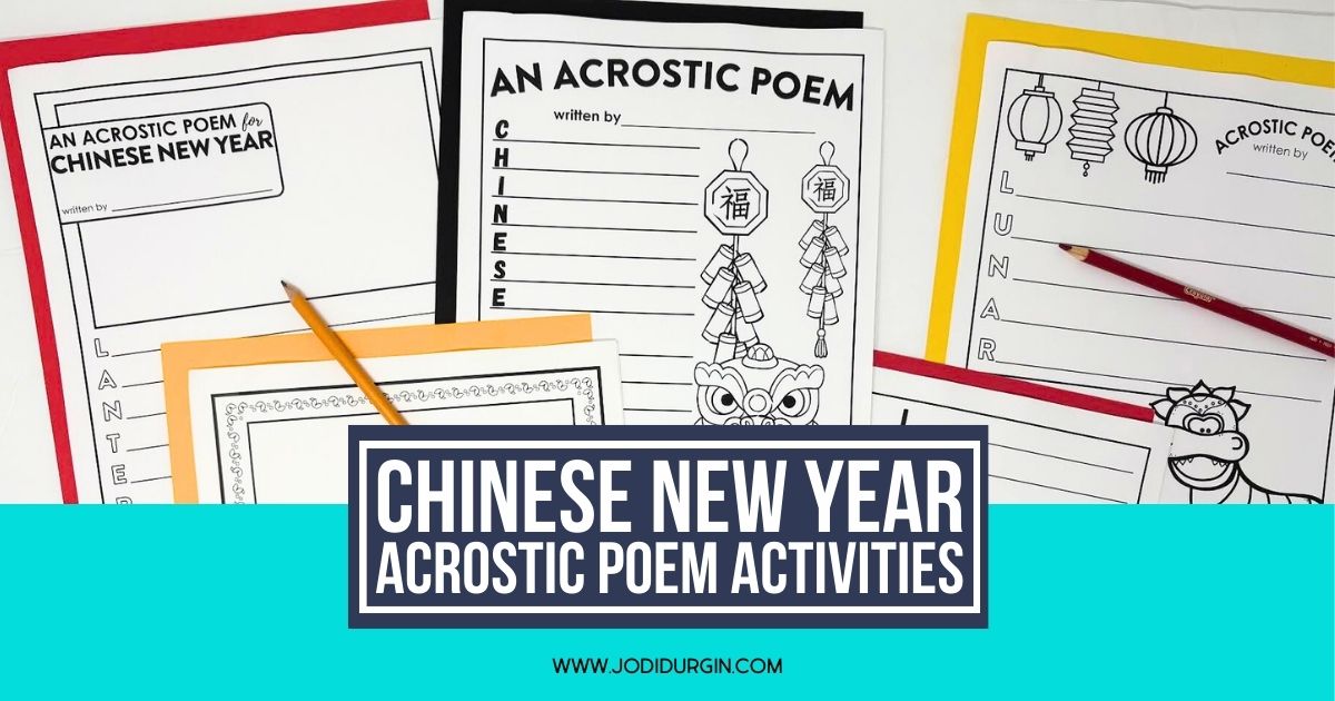 Lunar New Year Printables for Teaching Acrostic Poems to Elementary ...