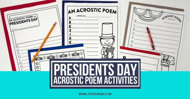 Presidents Day Printables for Teaching Acrostic Poems to Elementary ...