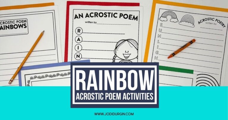 Rainbow Acrostic Poem Template Activities for Elementary Students ...
