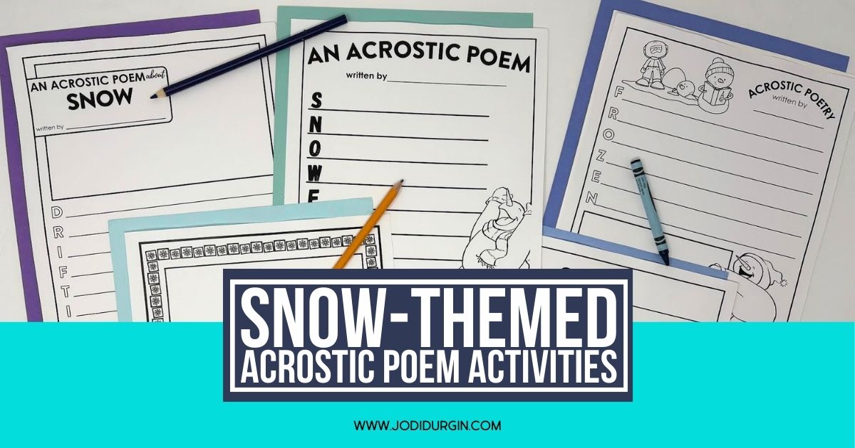 Snow Acrostic Poem Template Activities for Elementary Students - 2026 ...