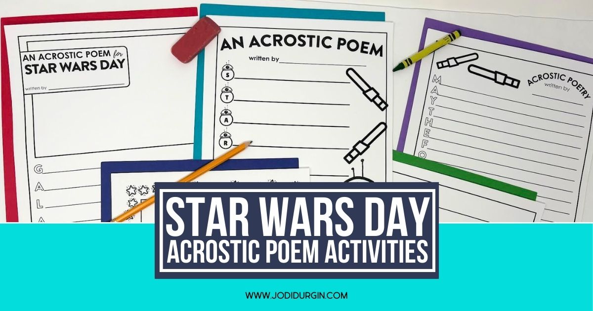 Star Wars Worksheets for Teaching Acrostic Poems to Elementary Students ...