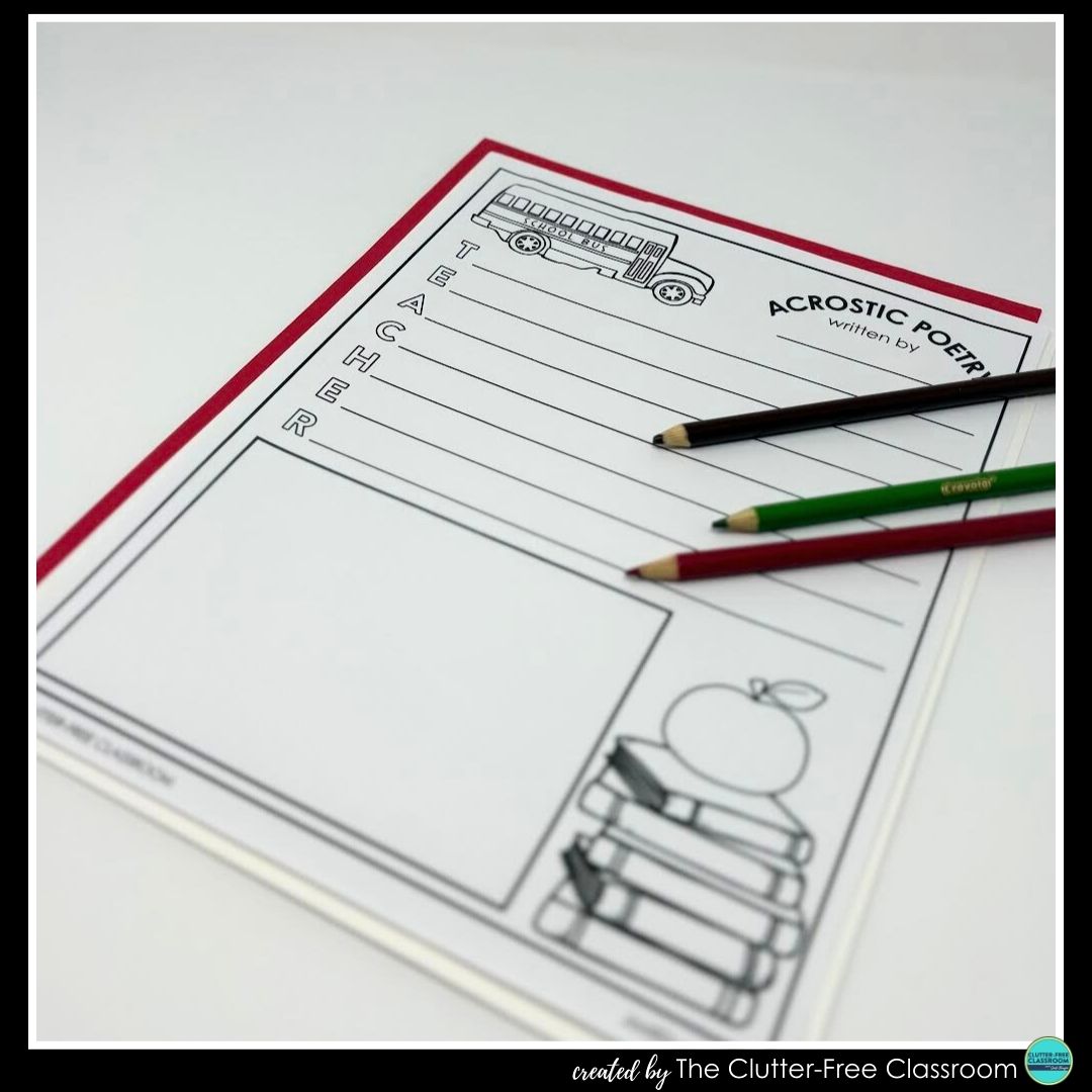 Substitute Teacher Printables for Teaching Acrostic Poems to Elementary ...