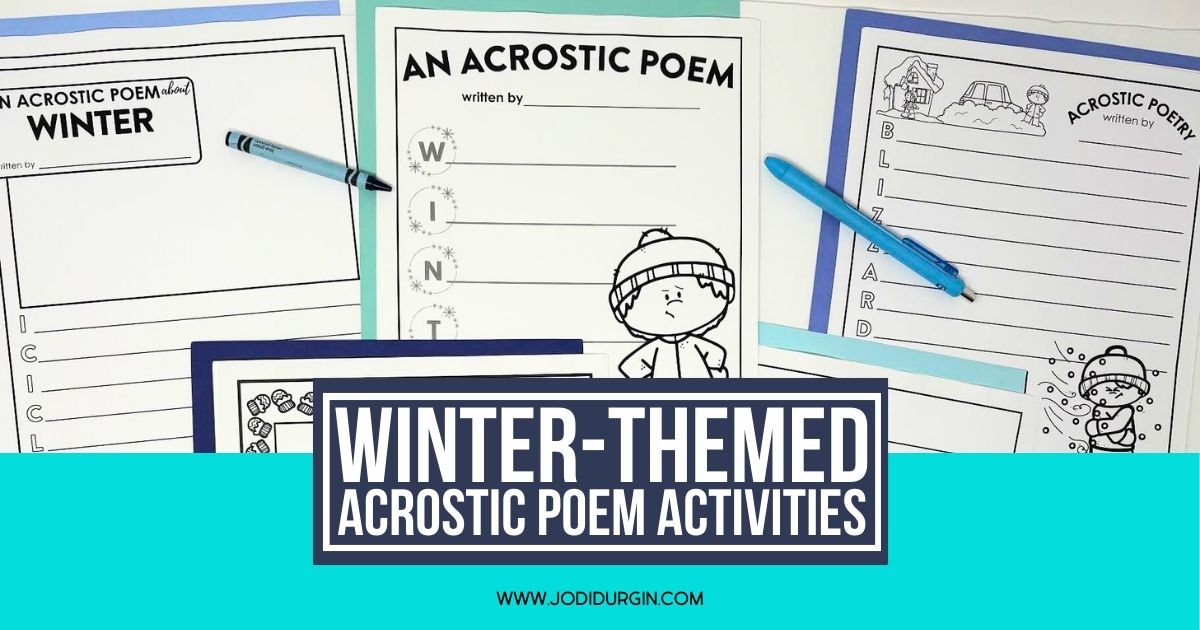 Winter Poetry Activities for Teaching Acrostic Poems to Elementary ...
