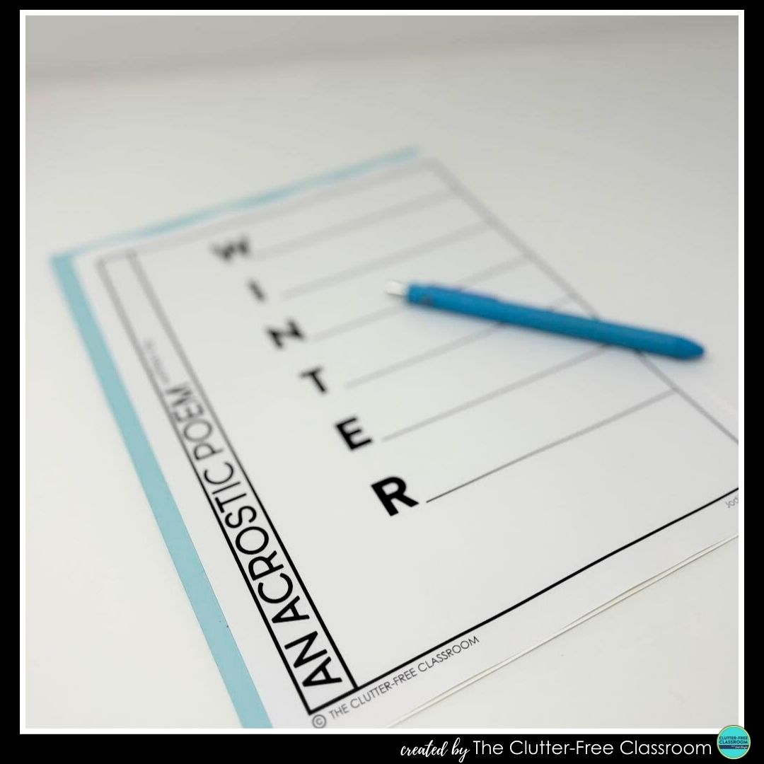 Winter Poetry Activities for Teaching Acrostic Poems to Elementary ...