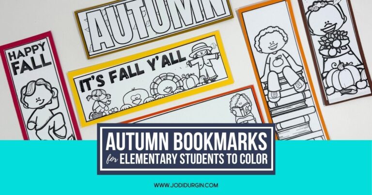 Fall Bookmarks for Elementary Students to Color - 2026 - Teaching with ...