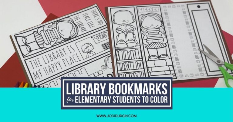 Library Bookmarks for Elementary Students to Color - 2026 - Teaching ...