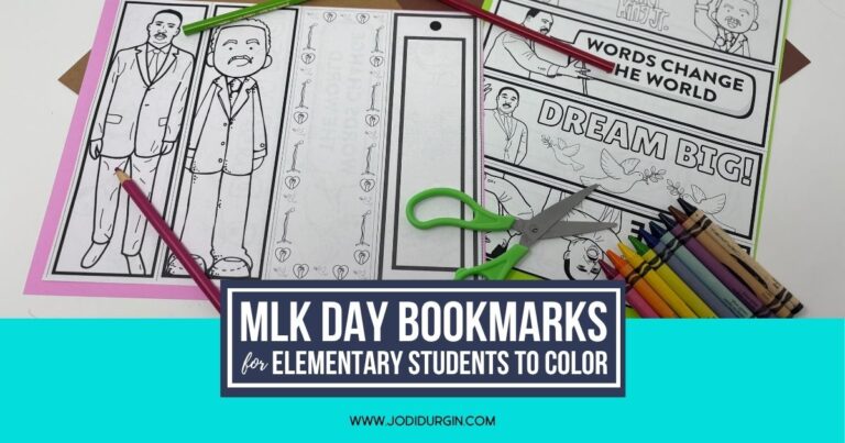 Martin Luther King Jr. Bookmarks for Elementary Students to Color ...