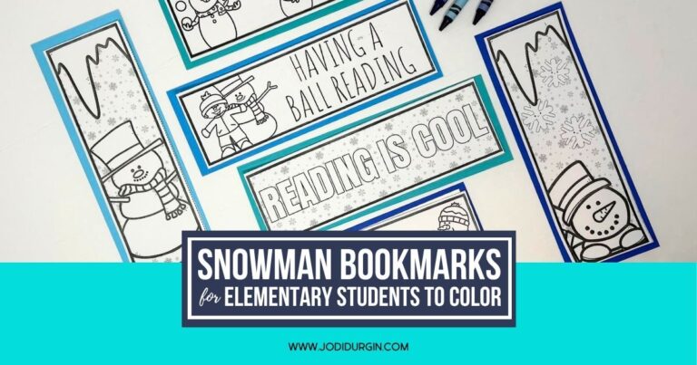 Snowman Bookmarks for Elementary Students to Color - 2026 - Teaching ...