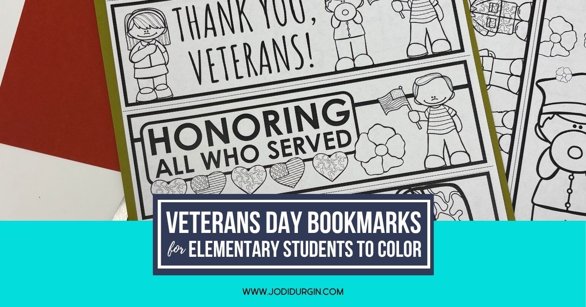 Veterans Day Bookmarks for Elementary Students to Color - 2026 ...