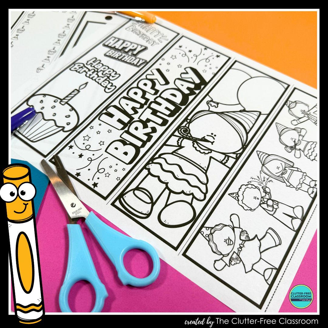 Birthday Bookmarks for Elementary Students to Color - 2026 - Teaching ...