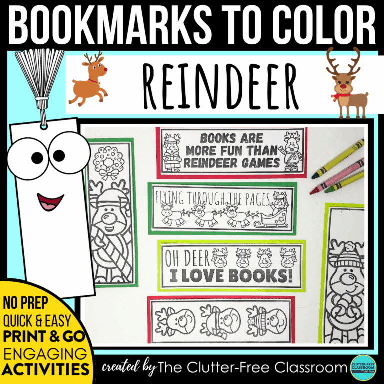 Christmas Bookmarks for Elementary Students to Color - 2026 - Teaching ...